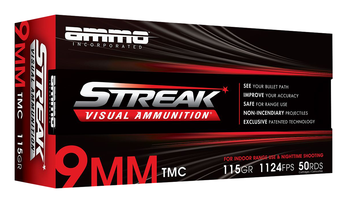 Ammo Inc Streak Visual Red 9mm Luger 115 Grain TMC Handgun Ammo | Cabela's